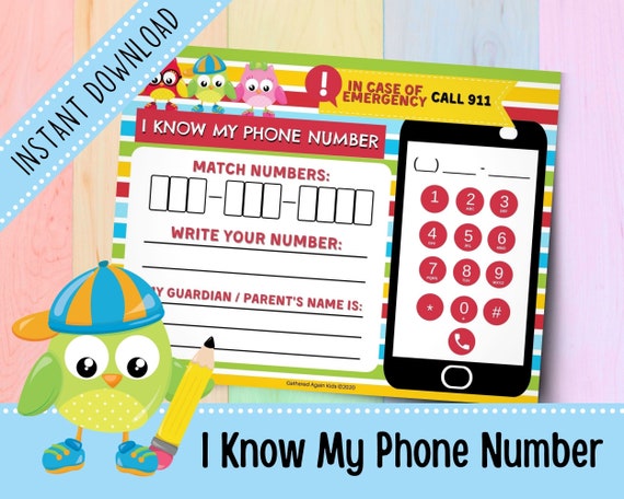 I Know My Phone Number Worksheet for Kids Learn Your Phone | Etsy