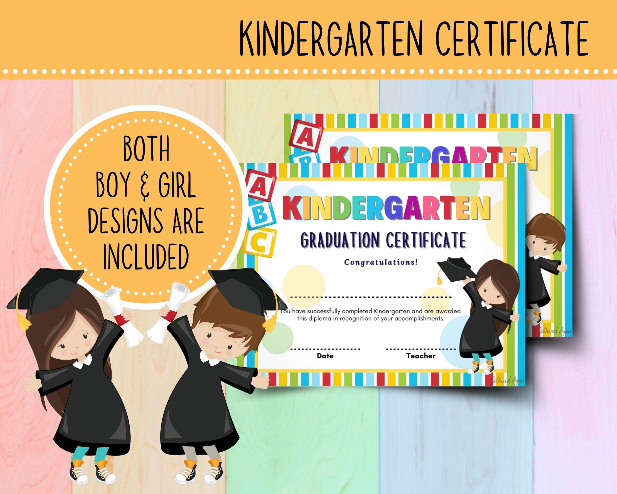 Rainbow Kindergarten Graduation Certificate | Kindergarten Diploma for ...