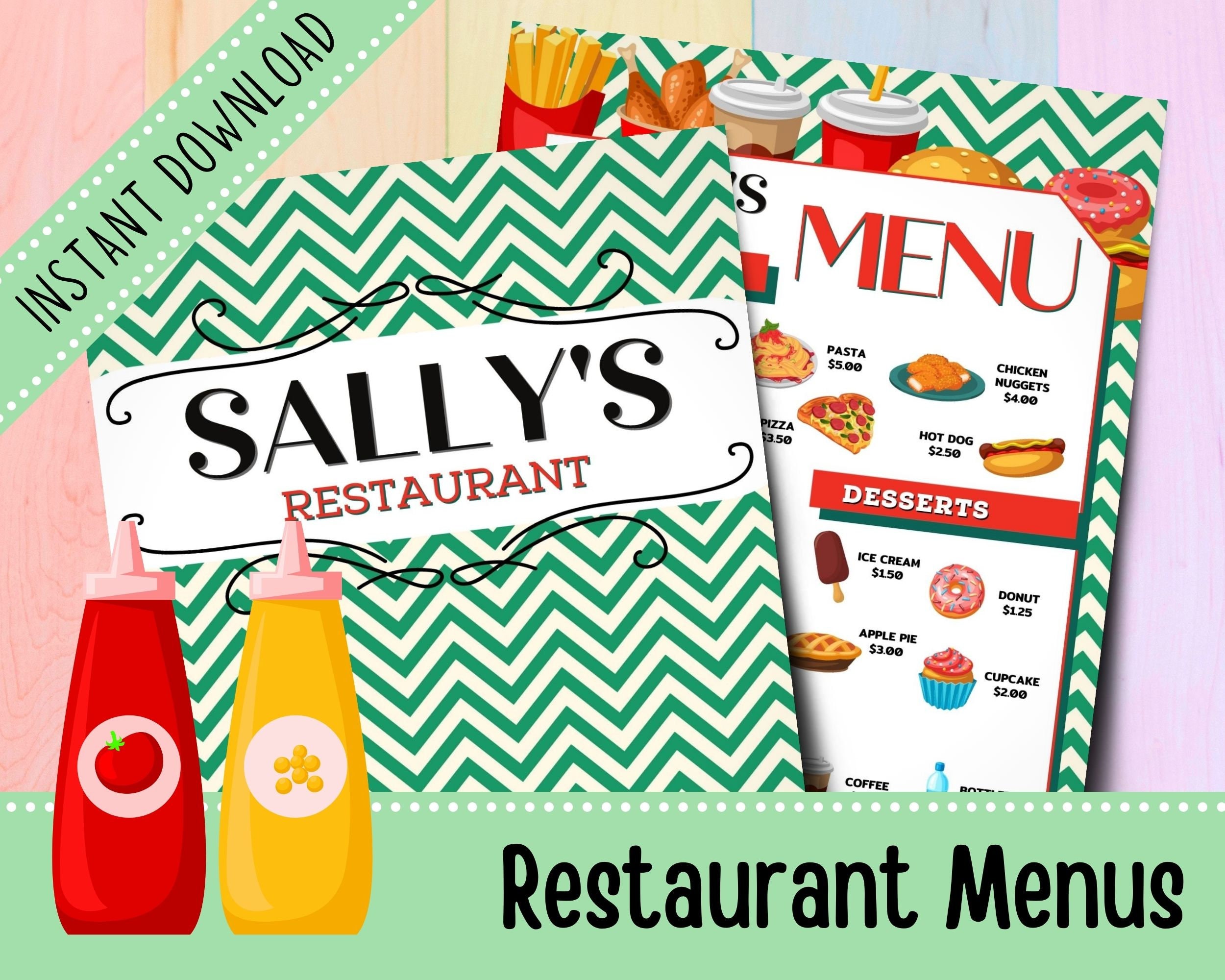 Sally's Restaurant Play Menus Play Restaurant Fast Food Activities for ...