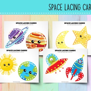 Space Lacing Cards Set | Sewing Cards | Activities for Toddlers ...
