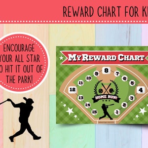 Baseball Reward Chart for Boys | Reward System | Responsibility Chore ...