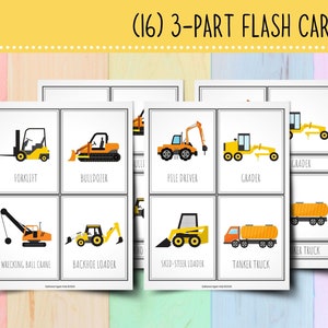 Construction Vehicles Flash Cards | Activities for Toddlers ...
