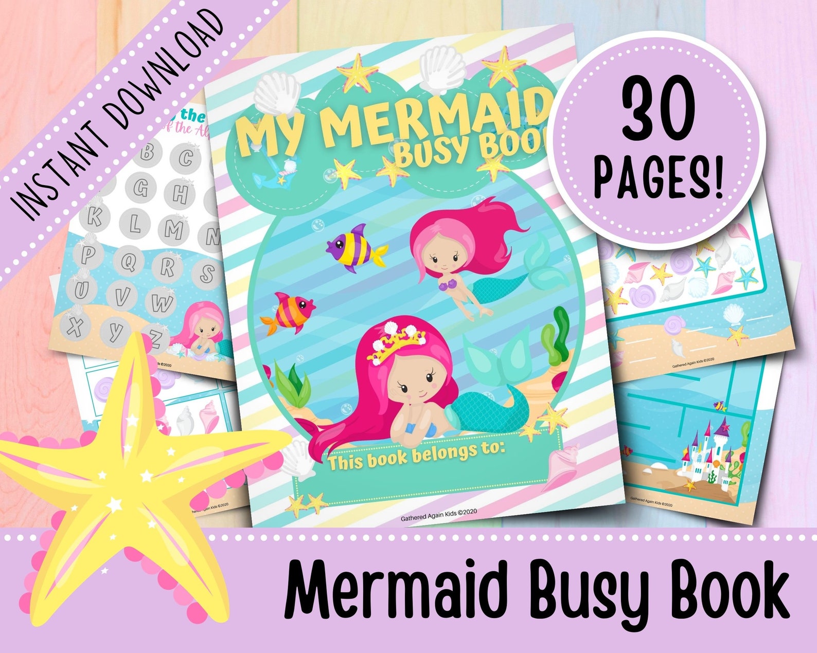 Mermaid Busy Book for Toddlers Girl Busy Book Busy Binder | Etsy