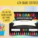 Printable 6th Grade Graduation Certificate 2025 | Chalkboard Graduation ...