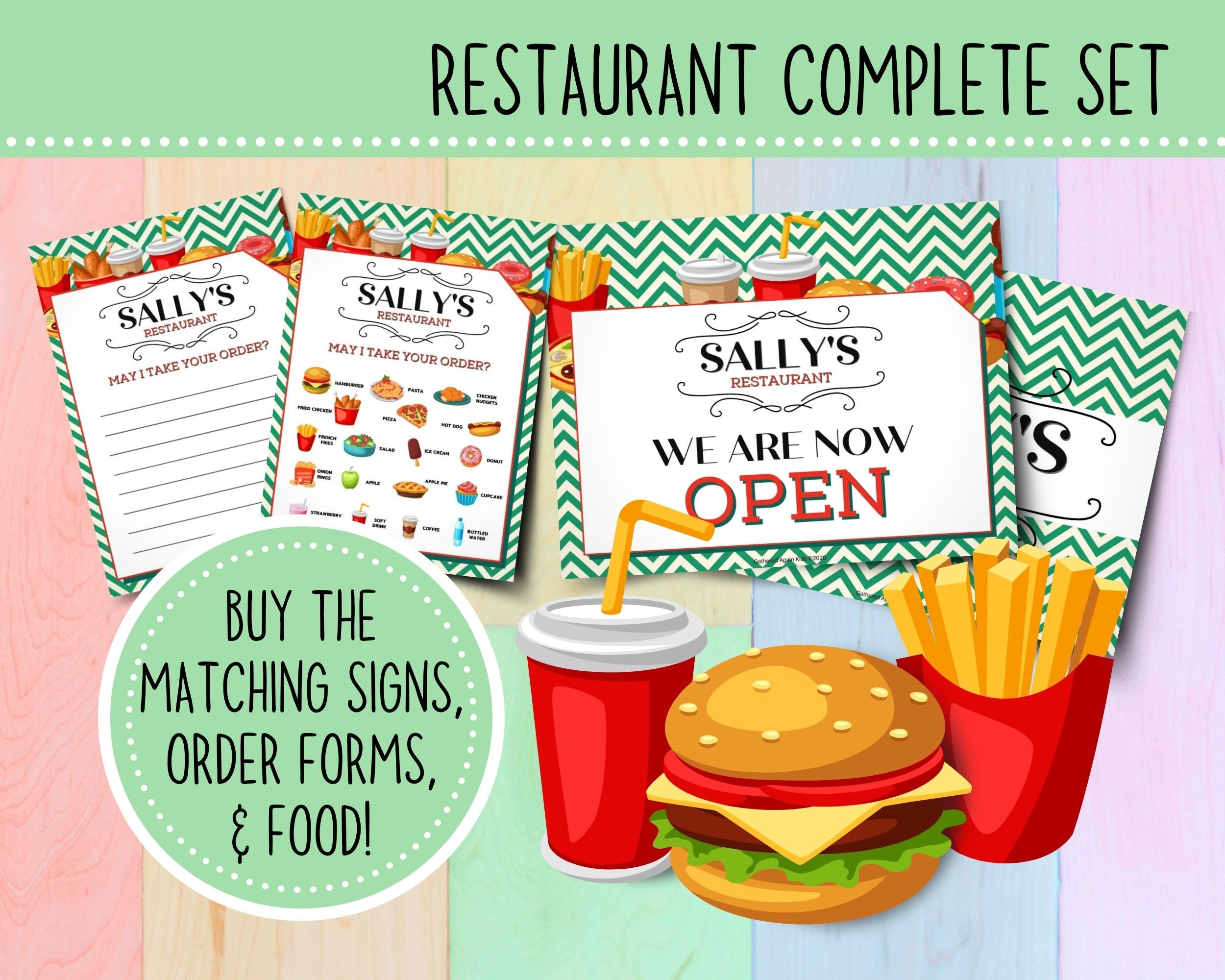 Sally's Restaurant Play Menus | Play Restaurant | Fast Food ...