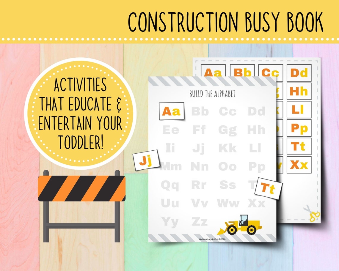 Construction Busy Book for Toddlers Busy Binder Quiet - Etsy