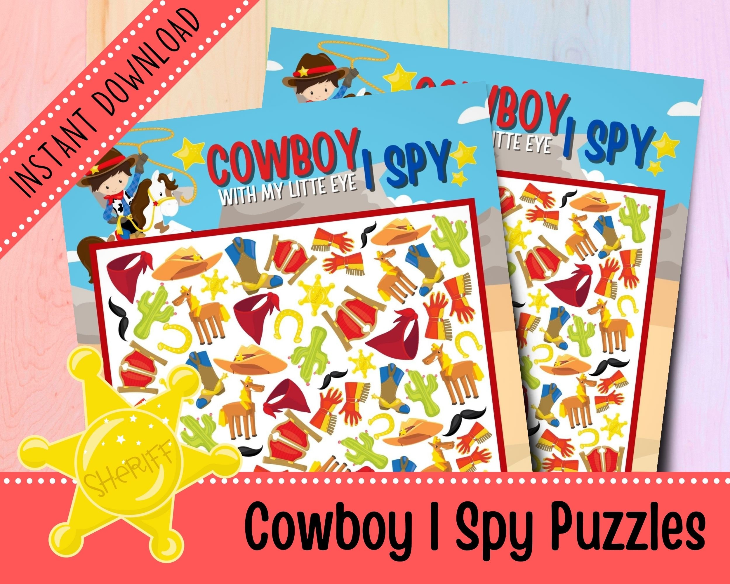 Cowboy I Spy Puzzles | Activities for Toddlers | Look and Find ...