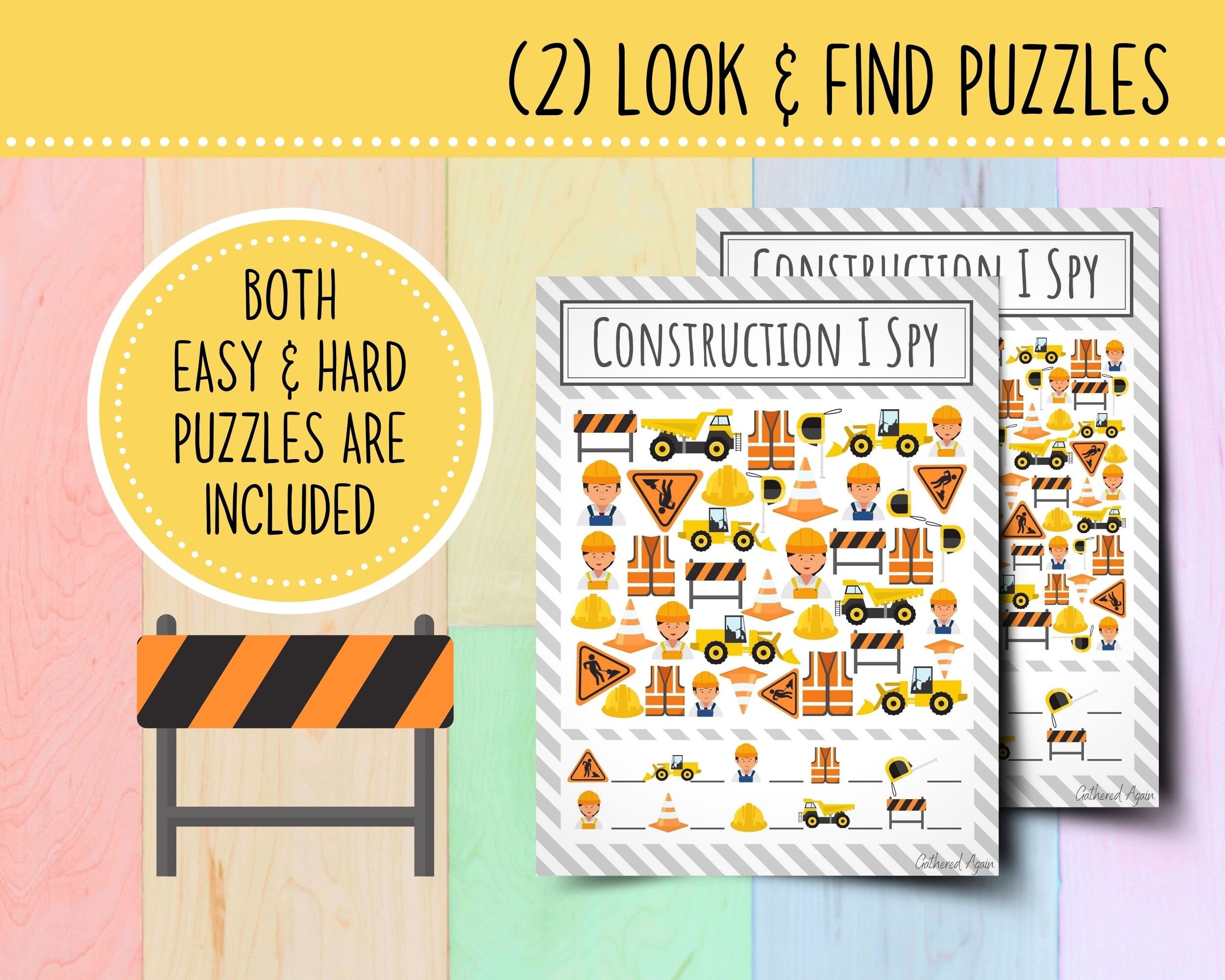 Construction I Spy Puzzles | Activities for Toddlers | Look and Find ...