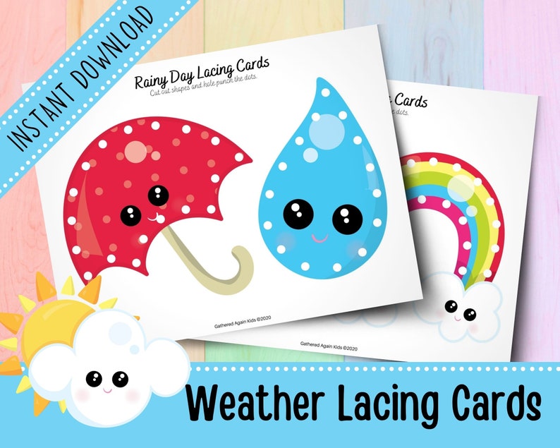 Weather Lacing Cards | Quiet Activities for Toddlers | Montessori ...