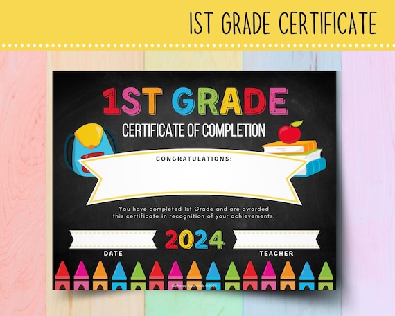 1st Grade Printable Graduation Certificates