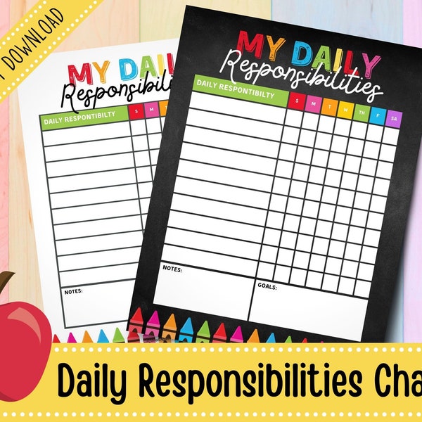 Chore Chart Chalkboard - Etsy