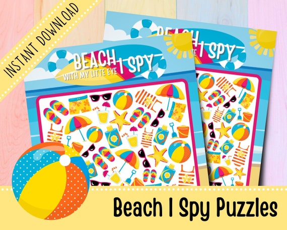 Beach I Spy Puzzles Summer Activities for Toddlers Look - Etsy
