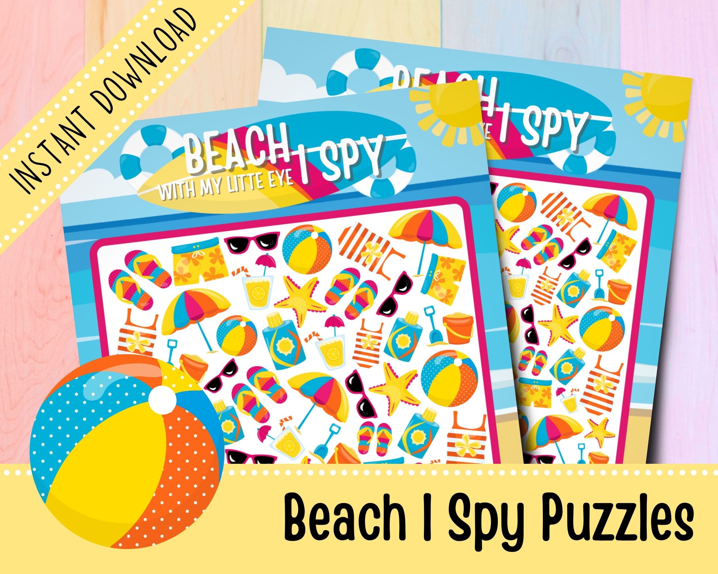 Beach I Spy Puzzles Summer Activities for Toddlers Look and Find ...