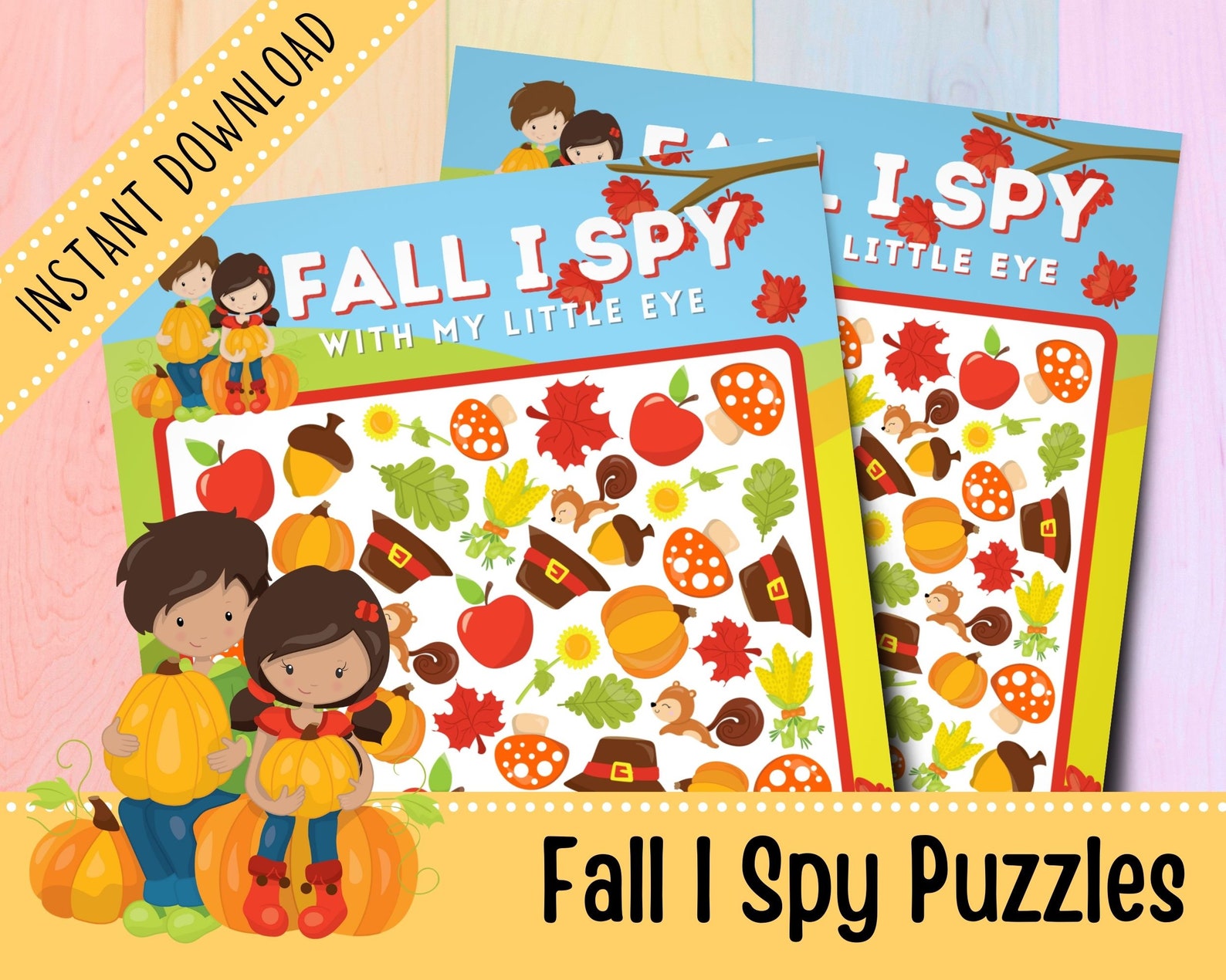 Fall I Spy Puzzles Fall Activities for Toddlers Look and Find Counting ...