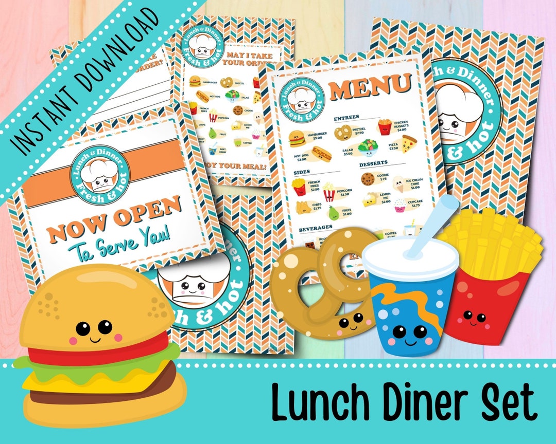Lunch Diner Complete Set | Play Restaurant | Fast Food | Activities for ...
