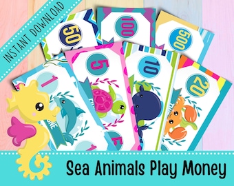 Pretend Money Kids Play Printable Editable - Etsy