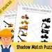 Construction Shadow Match Puzzles Activities for Toddlers Shadow ...