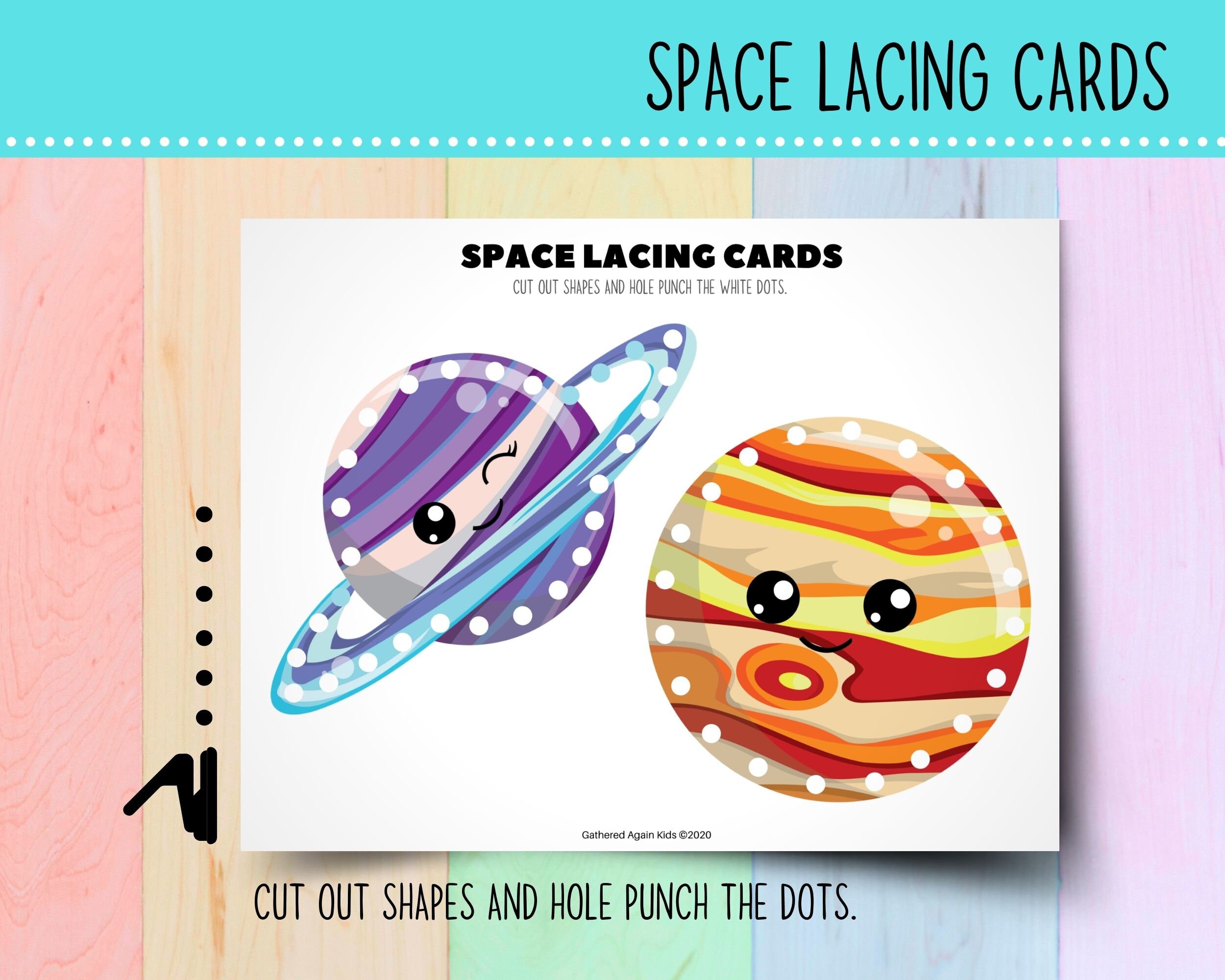 Space Lacing Cards Set | Sewing Cards | Activities for Toddlers ...