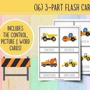 Construction Vehicles Flash Cards | Activities for Toddlers ...