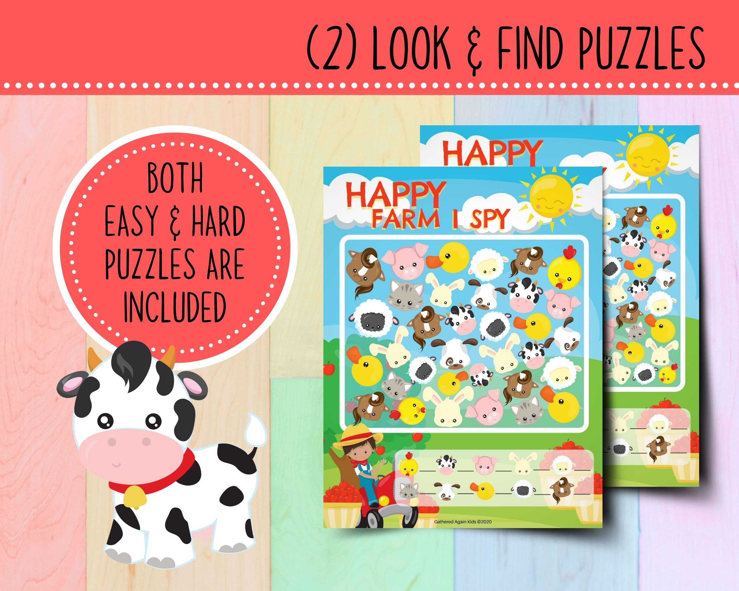 Farm Animals I Spy Puzzles | Activities for Toddlers | Look and Find ...