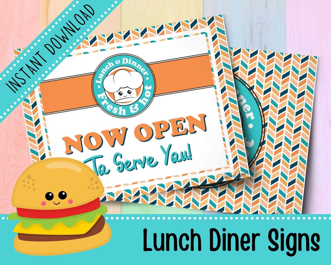 Lunch Diner Signs | Play Restaurant | Fast Food | Activities for ...