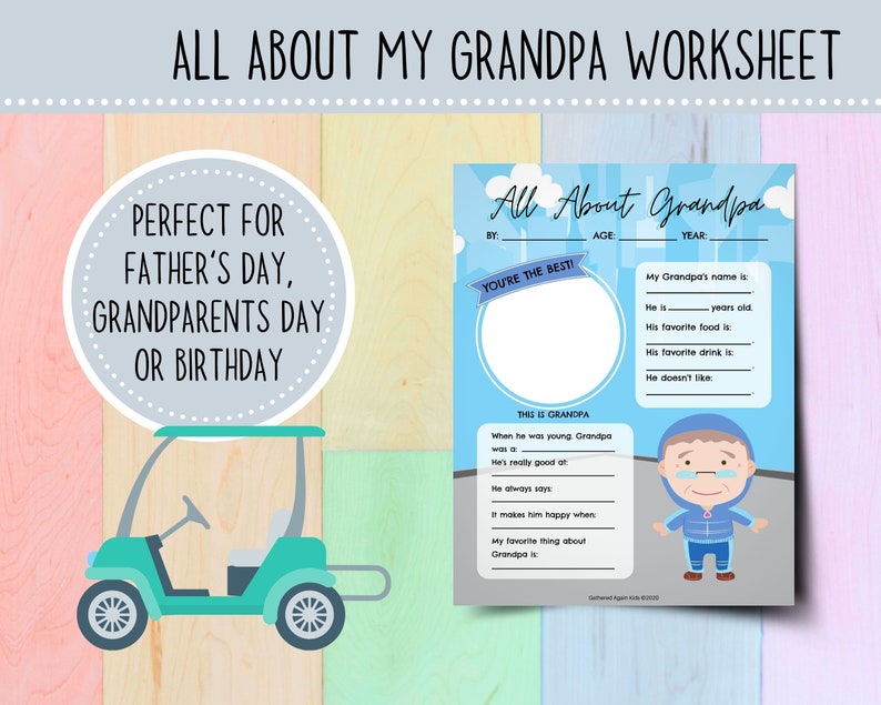 Todo sobre mi abuelo / Hoja de trabajo de actividades del día - Etsy México