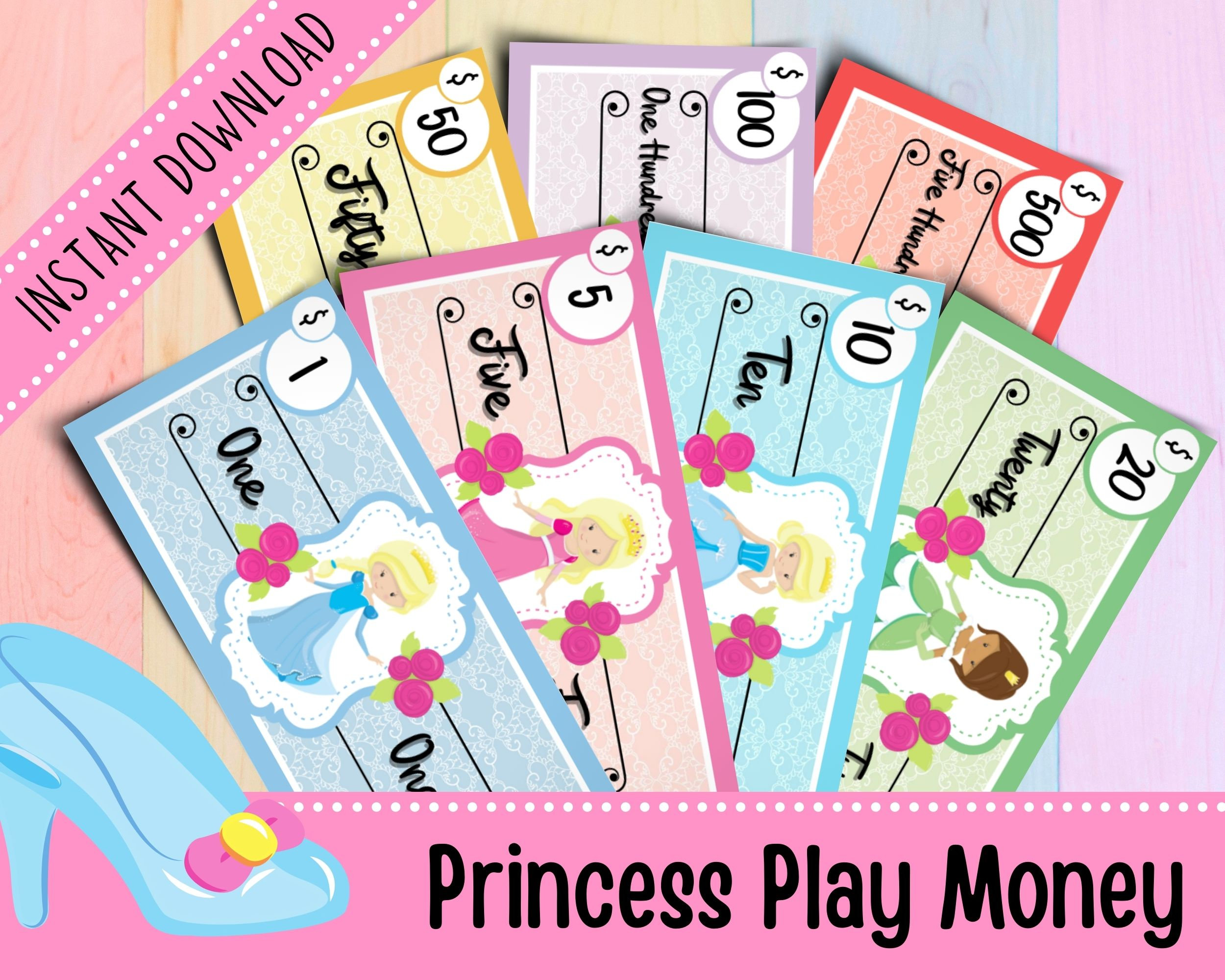 Printable Princess Play Money | Pretend Play | Reward System for Kids ...