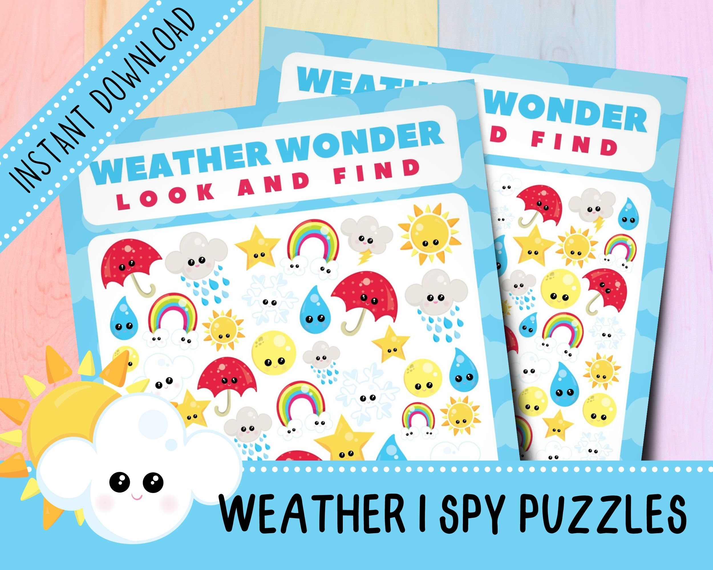 Weather I Spy Puzzles | Activities for Toddlers | Look and Find ...