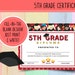 Printable 5th Grade Graduation Certificate 2024 | Star Student ...