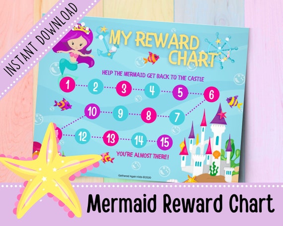 Mermaid Reward Chart for Girls Reward System | Etsy