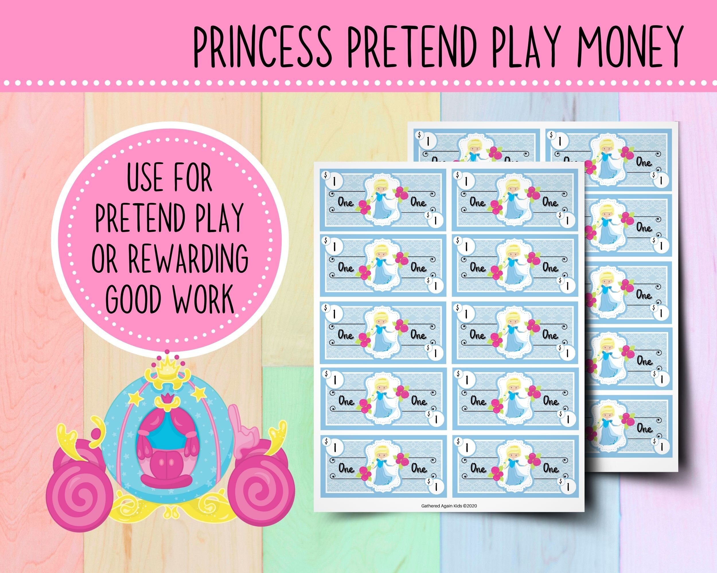 Printable Princess Play Money | Pretend Play | Reward System for Kids ...