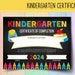 Printable Kindergarten Graduation Certificate 2024 Chalkboard ...