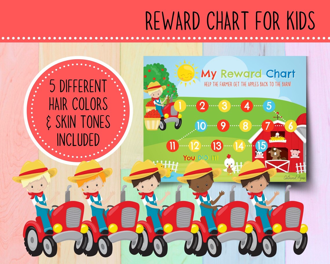 Farmer Reward Chart for Boys Responsibility Chore Chart | Etsy