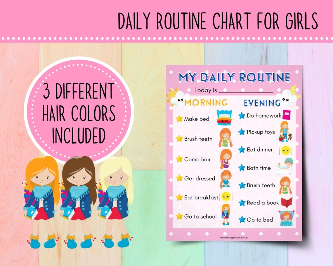 Tableau de routine quotidienne pour les filles rappel de - Etsy France