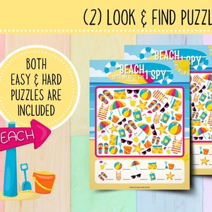 Beach I Spy Puzzles | Summer Activities for Toddlers | Look and Find ...