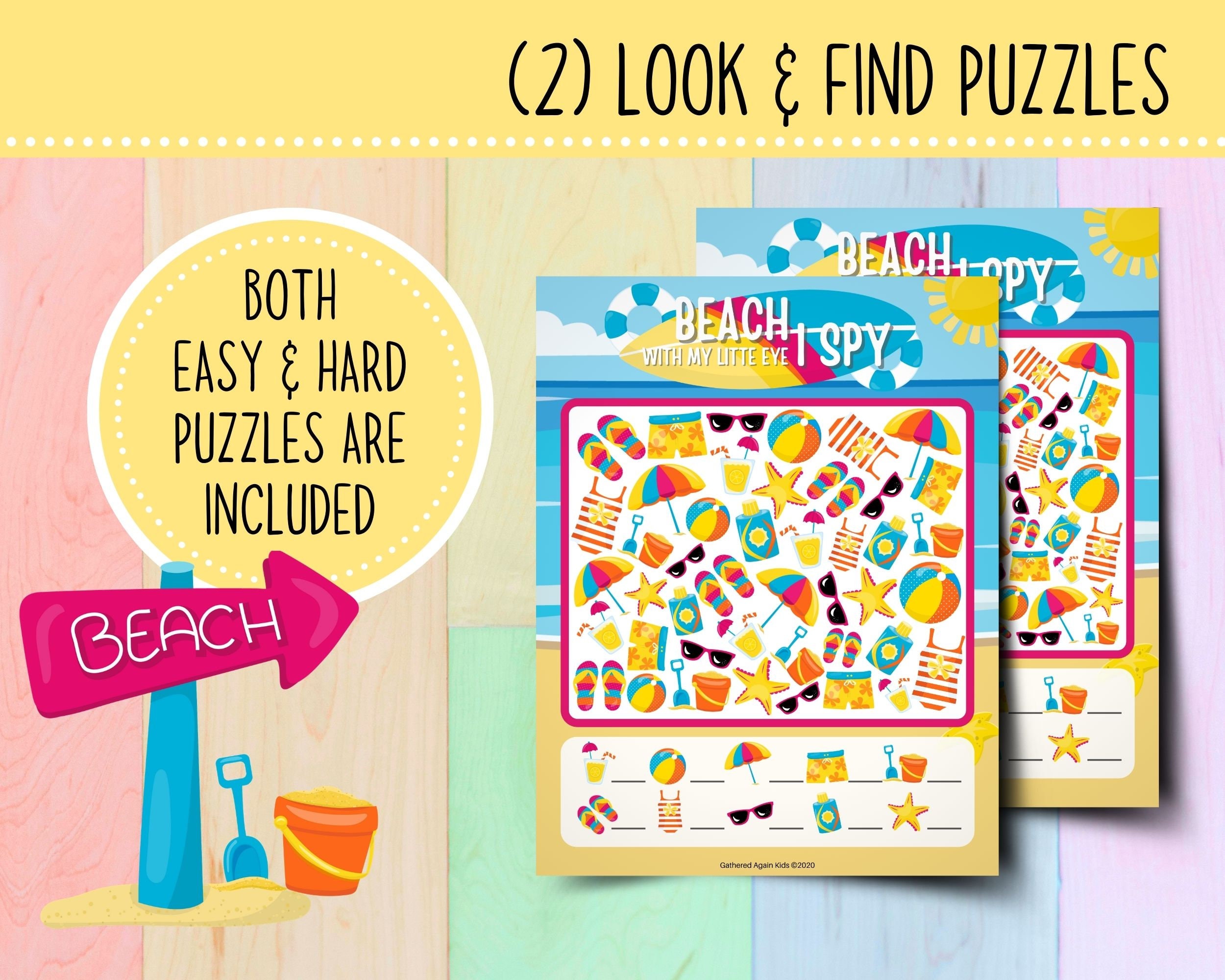 Beach I Spy Puzzles | Summer Activities for Toddlers | Look and Find ...