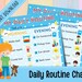 Daily Routine Chart for Boys | Schedule Reminder | Sticker Reward Chart ...