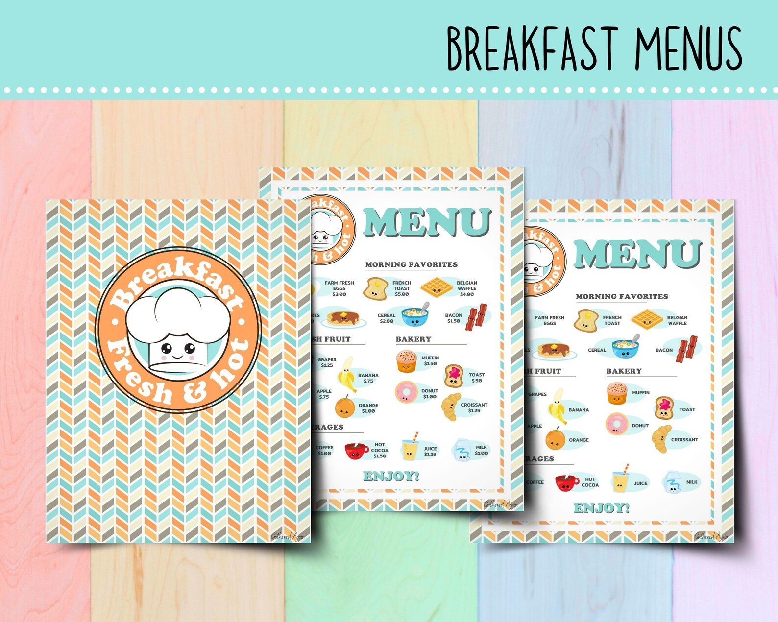 Breakfast Diner Menus | Play Restaurant | Activities for Toddlers ...