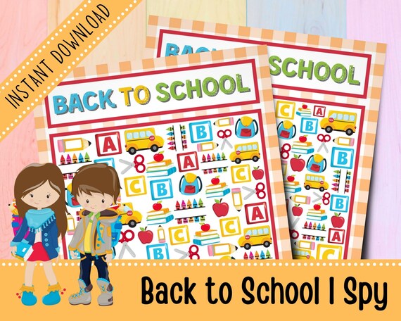 Back to School I Spy Puzzles Activities for Toddlers Look | Etsy