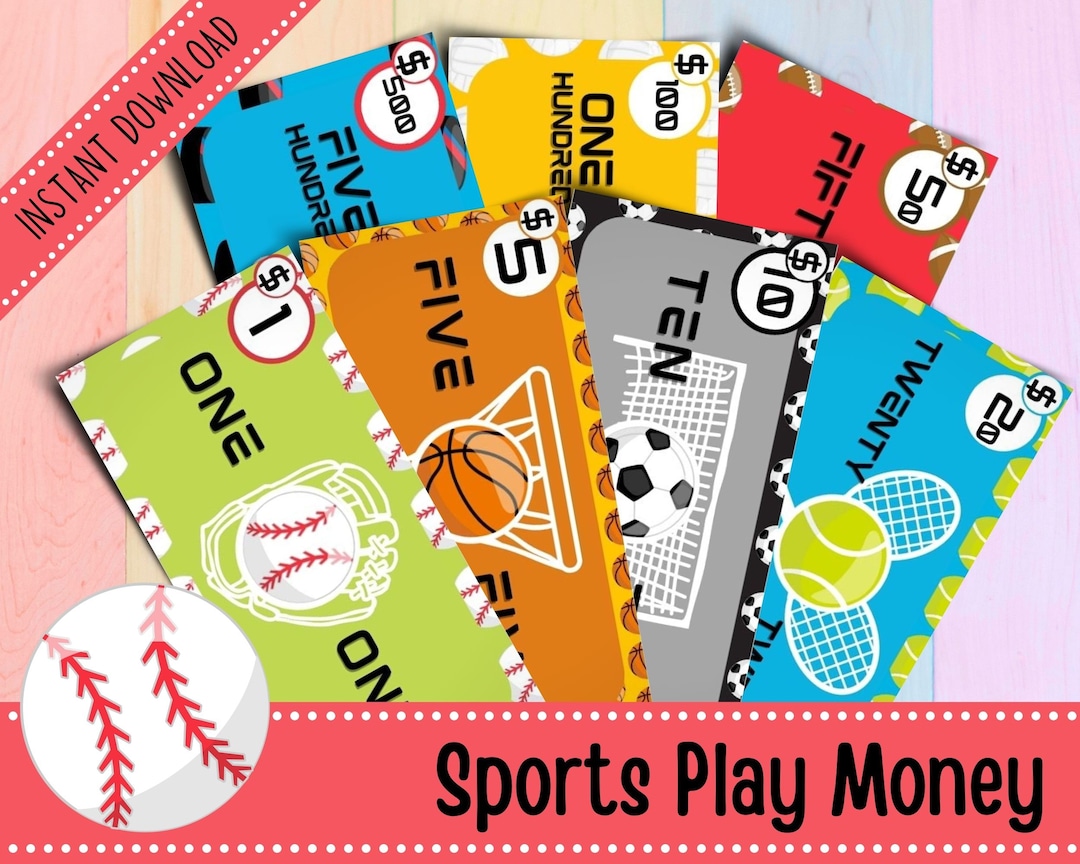 Sports Pretend Play Money for Kids | Classroom Rewards System | Good ...