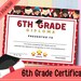Printable 6th Grade Graduation Certificate 2024 | Star Student ...
