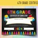 Printable 6th Grade Graduation Certificate 2024 | Chalkboard Graduation ...