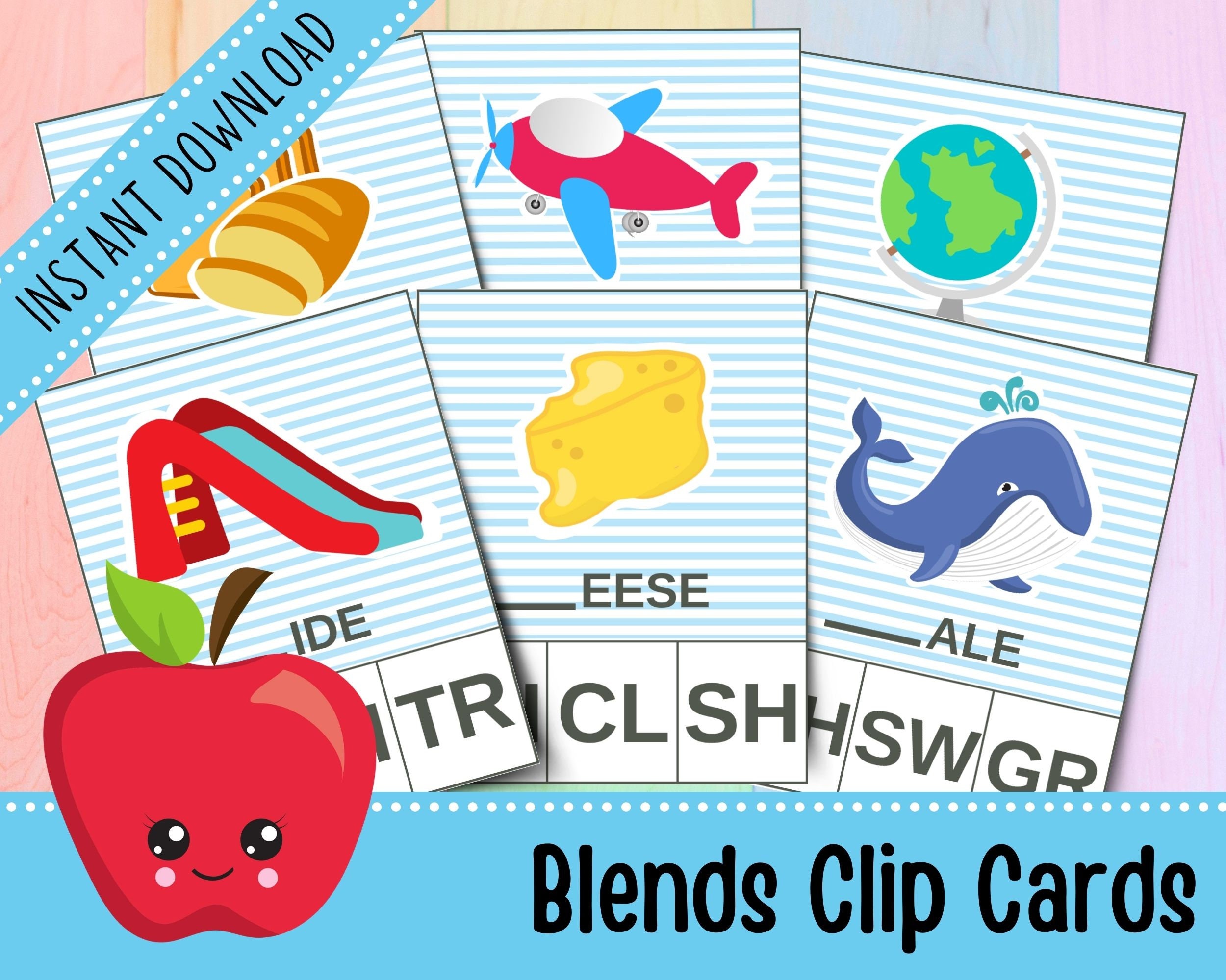 Beginning Blends Clip Cards Blending Sounds Game Learn the - Etsy Australia