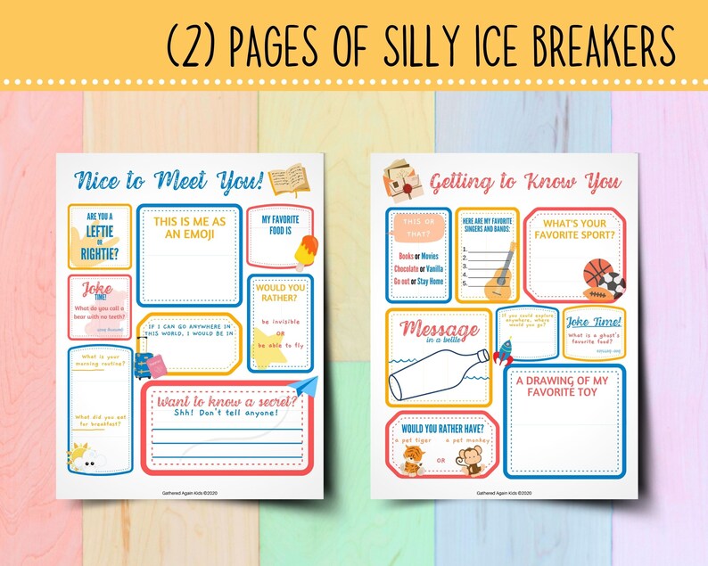 Printable Ice Breaker Questions for Kids | Penpal Letters for Kids ...