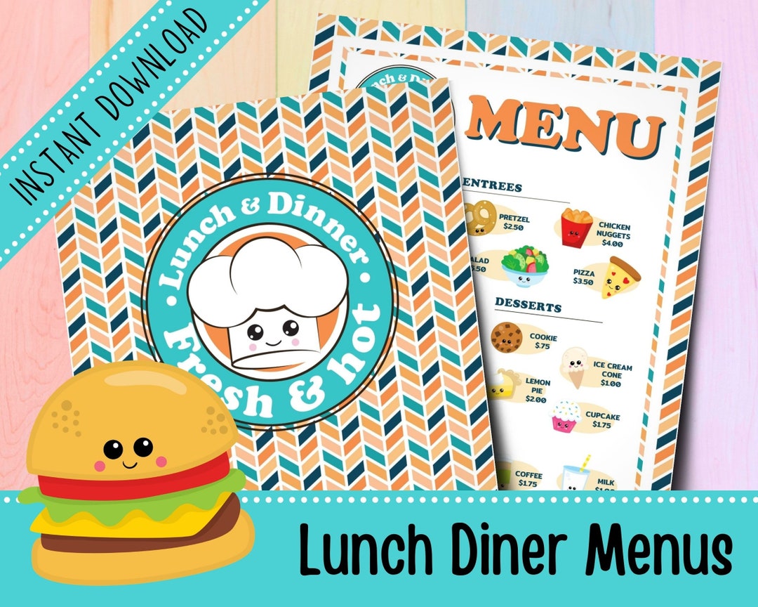 Lunch Diner Menus | Play Restaurant | Fast Food | Activities for ...