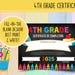 Printable 4th Grade Graduation Certificate 2025 | Chalkboard Graduation ...
