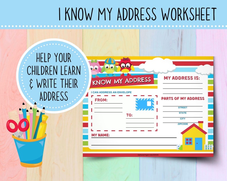 I Know My Address Worksheet for Kids | Learn Your Address | Preschool ...