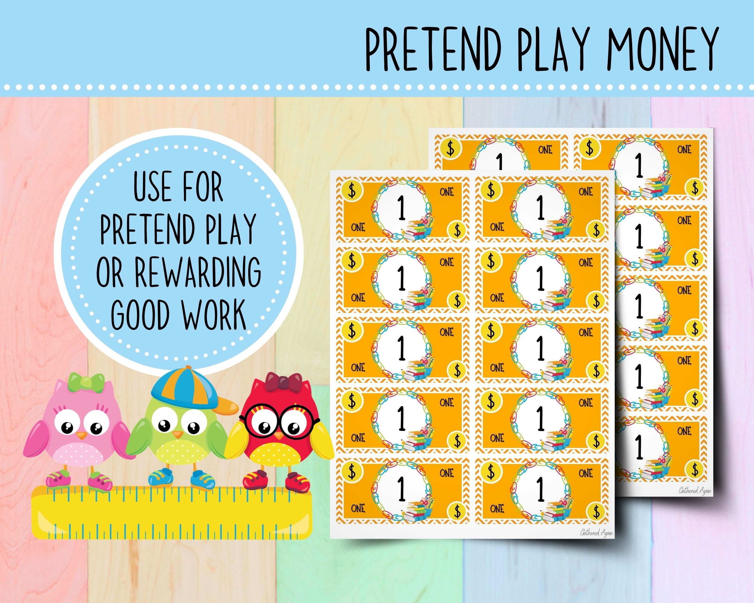 Pretend Play Money for Kids | Classroom Rewards System | Good Behavior ...