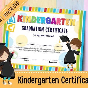 Rainbow Kindergarten Graduation Certificate | Kindergarten Diploma for ...