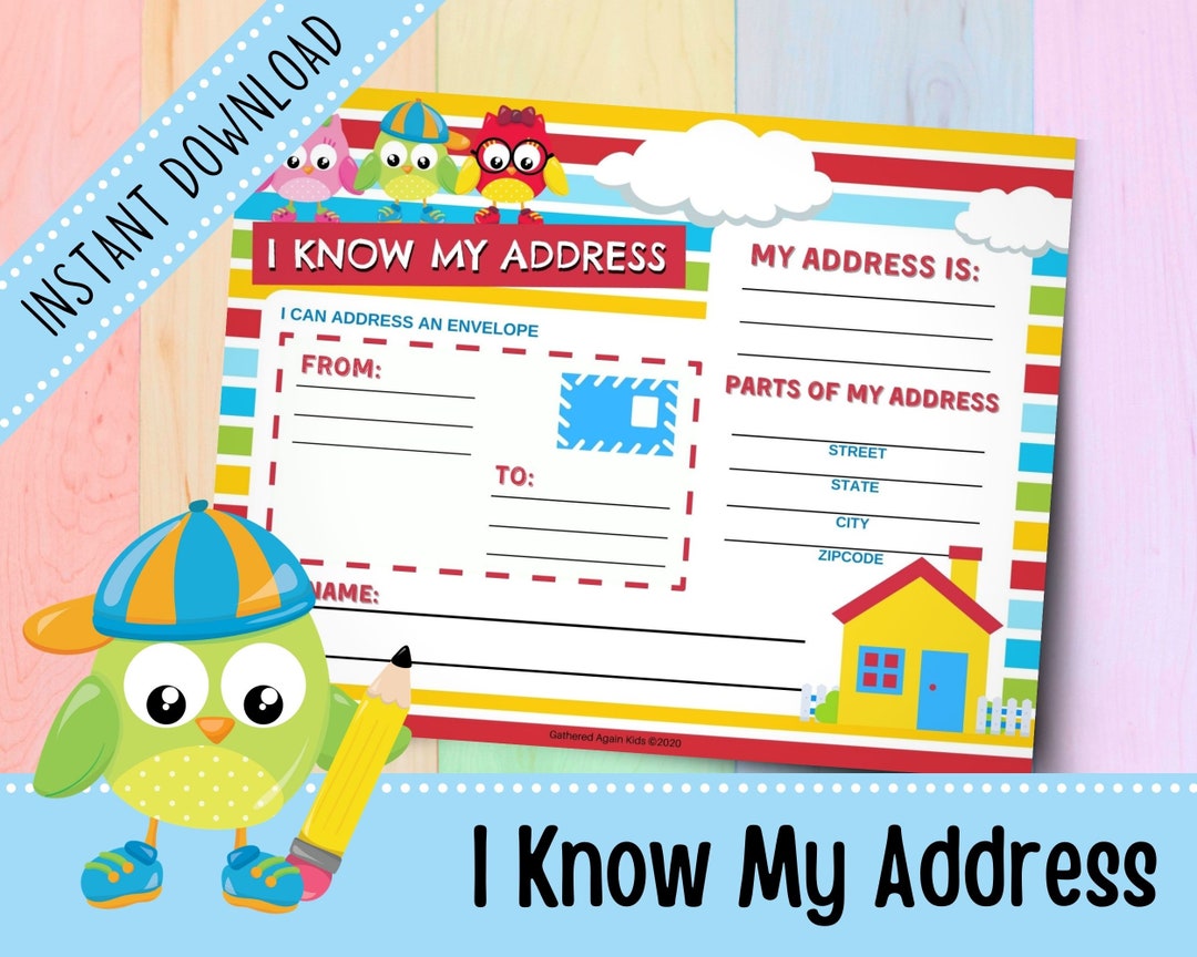 I Know My Address Worksheet for Kids | Learn Your Address | Preschool ...